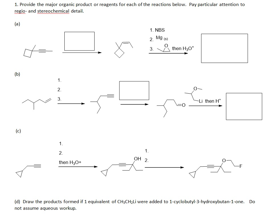 Solved Provide the major organic product or reagents for | Chegg.com