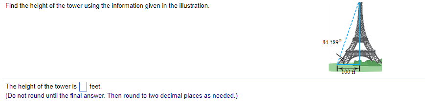 Solved Find the height of the tower using the information | Chegg.com