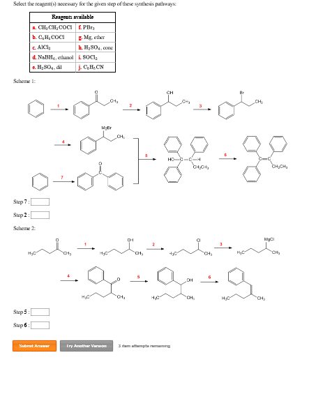 Solved Select the reagent(s) necessary for the given step of | Chegg.com