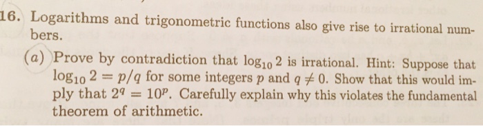 Solved 16. Logarithms and trigonometric functions also give | Chegg.com