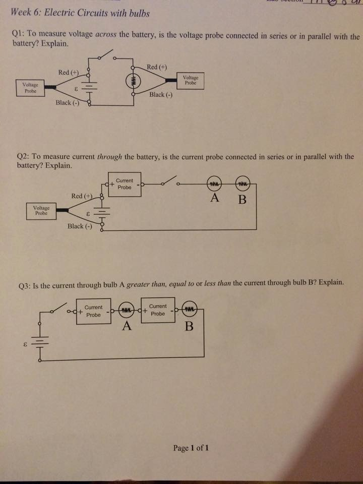 Solved To measure voltage across the battery, is the voltage | Chegg.com