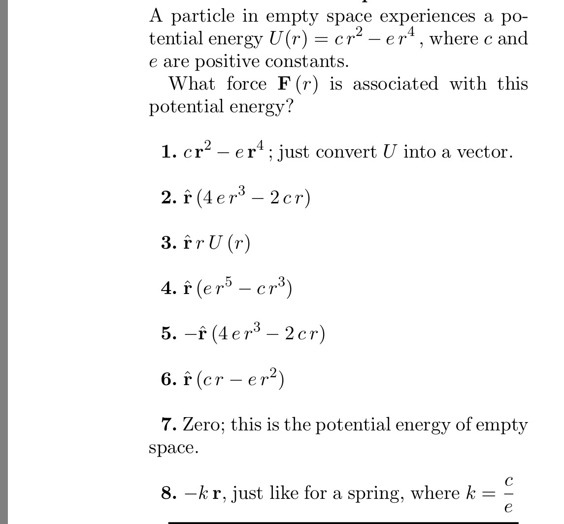Solved A particle in empty space experiences a po- tential | Chegg.com