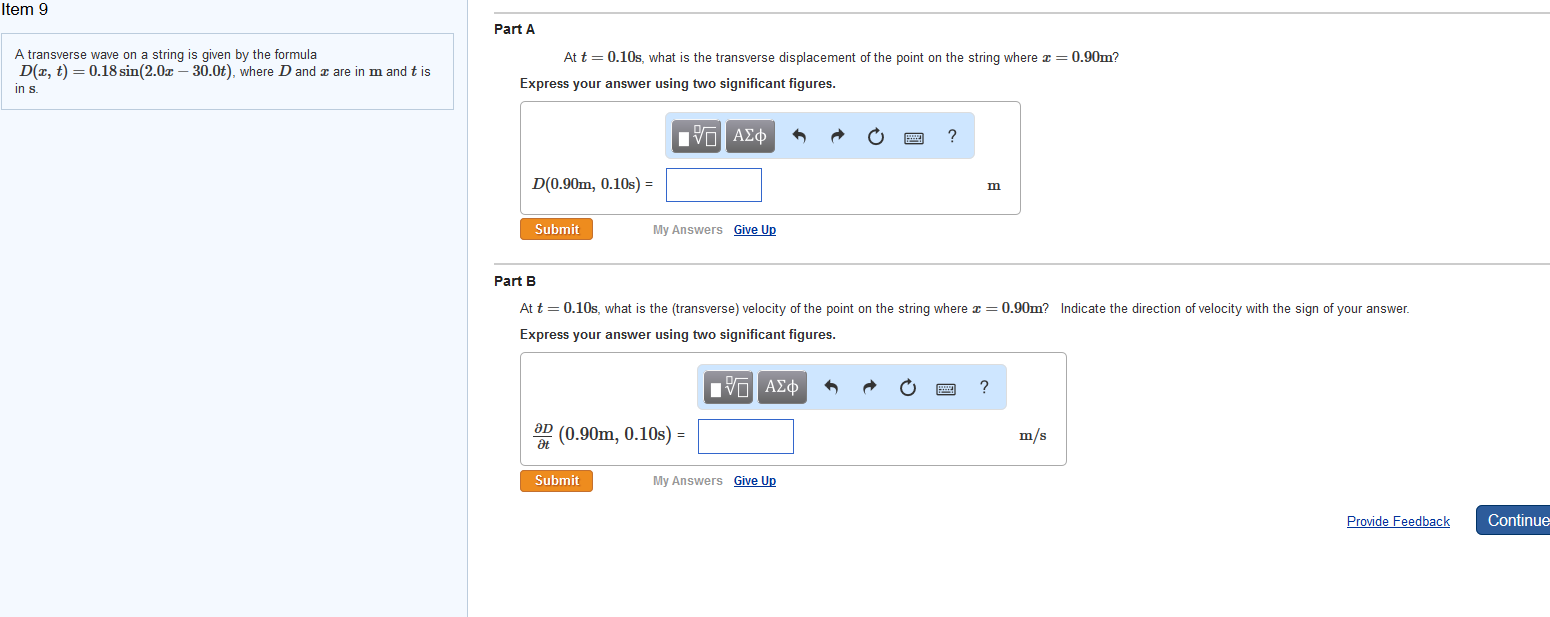 Solved A transverse wave on a string is given by the formula | Chegg.com