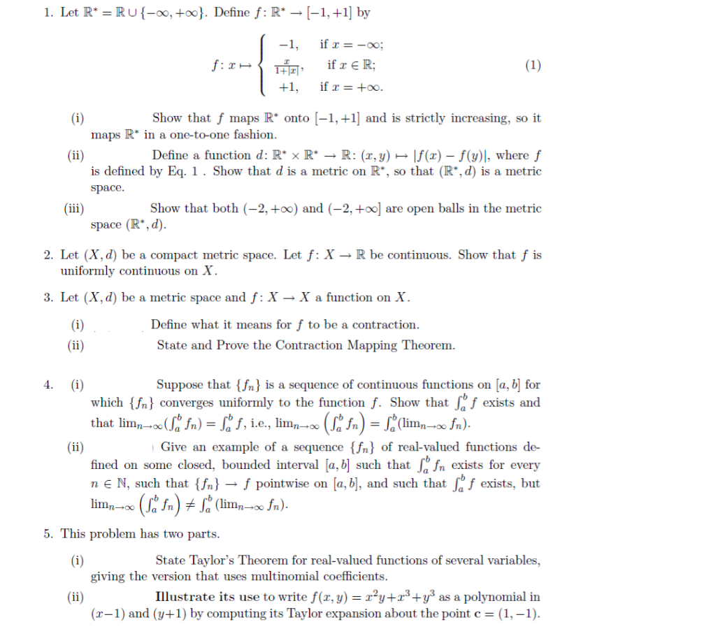 Solved Let R* = R {- infinity, + infinity}. Define f: R* | Chegg.com