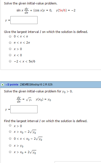 Solved Solve the given initial-value problem. Give the | Chegg.com