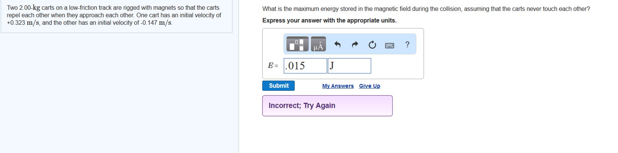 Solved Two 2.00-kg carts on a low-friction track are rigged | Chegg.com