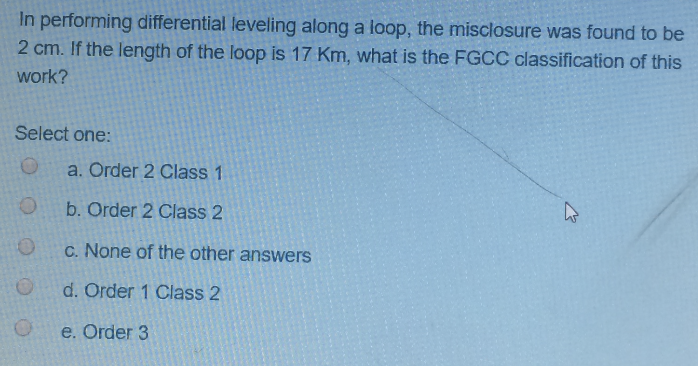 Solved G Differential Leveling Along A Loop The Misclosure
