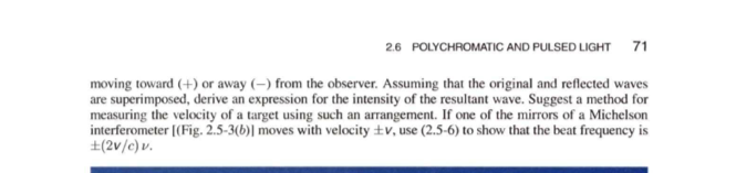 Solved EXERCISE 2.6-1 Optical Doppler Radar. As a result of | Chegg.com