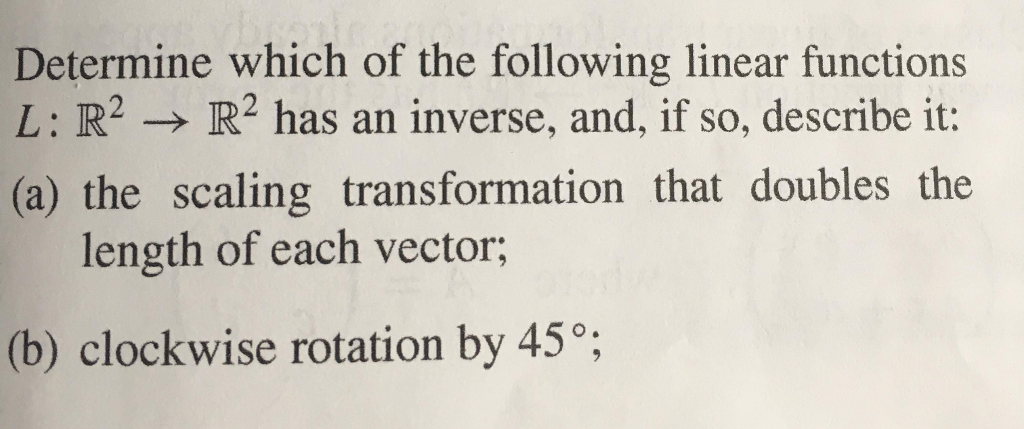 Solved Determine which of the following linear functions L: | Chegg.com