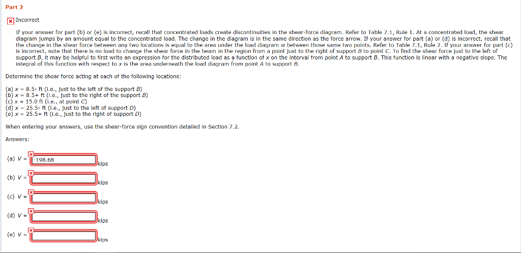 Solved P7.052 Go Multipart Part 1 Incorrect Sum the moments | Chegg.com