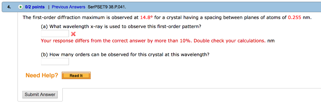 Solved The first-order diffraction maximum is observed at | Chegg.com