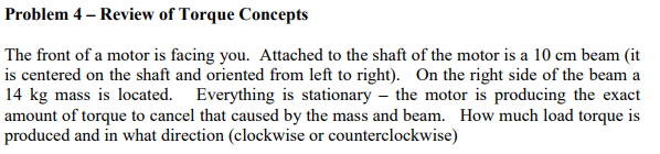 Solved Problem 4 - Review of Torque Concepts The front of a | Chegg.com