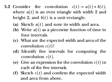 Solved Consider the convolution c(t) = a(t) * b(t), where | Chegg.com