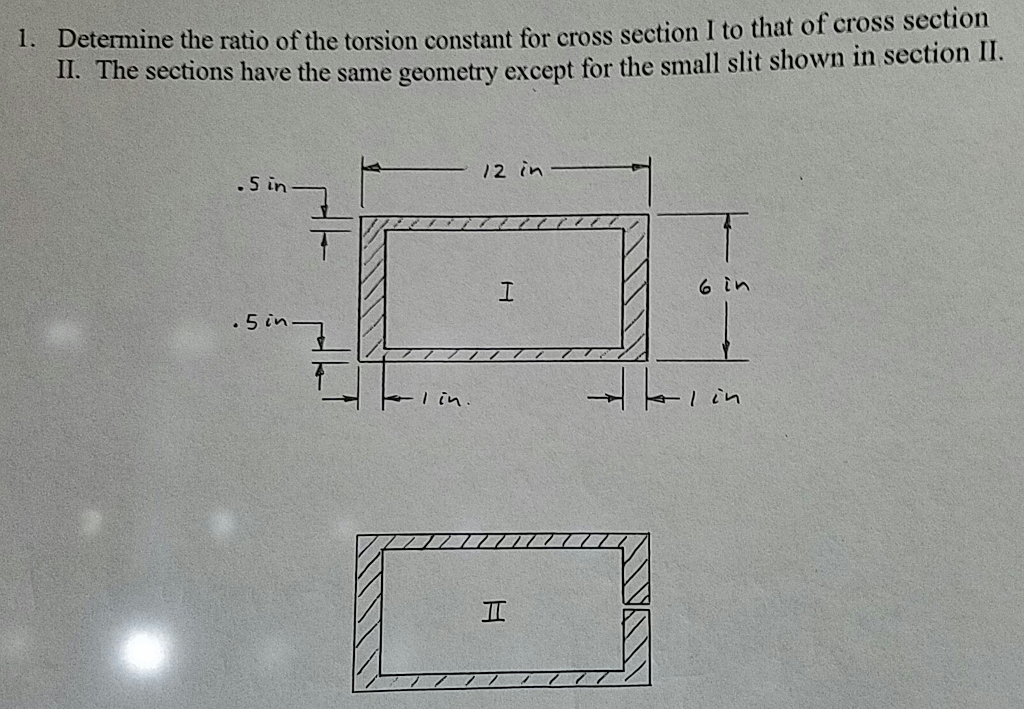 Solved Determine the ratio of the torsion constant for cross | Chegg.com