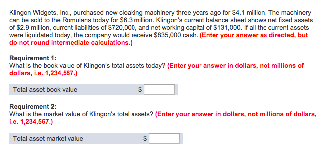 Solved Klingon Widgets, Inc., purchased new cloaking | Chegg.com