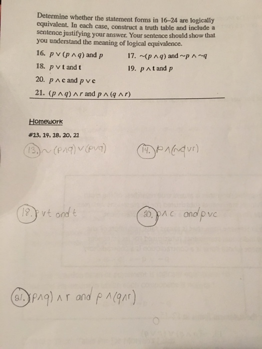 Solved Determine whether the statement forms in 16-24 are | Chegg.com