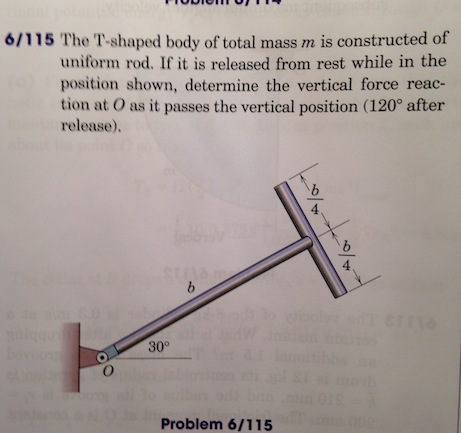 Solved The T-shaped body of total mass m is constructed of | Chegg.com