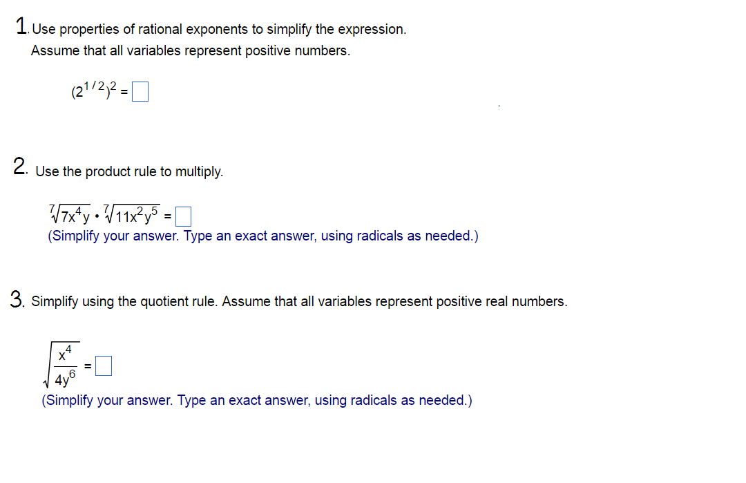 Solved Use properties of rational exponents to simplify the | Chegg.com