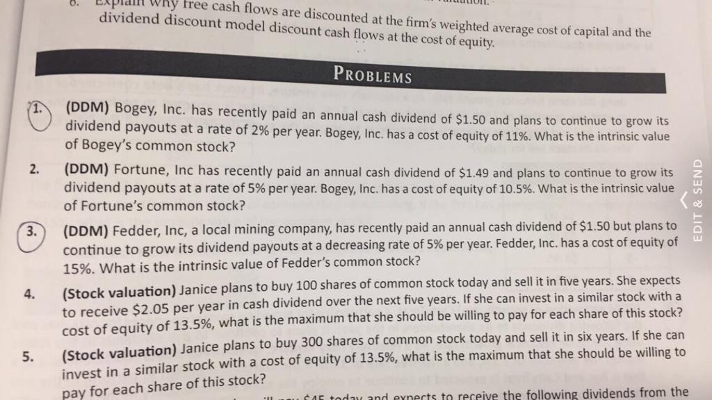 Solved Bogey, Inc. has recently paid an annual cash dividend | Chegg.com