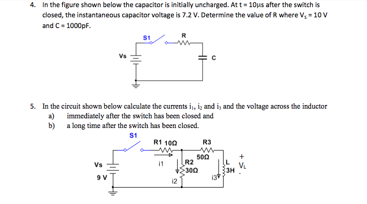 Solved In the figure shown below the capacitor is initially | Chegg.com