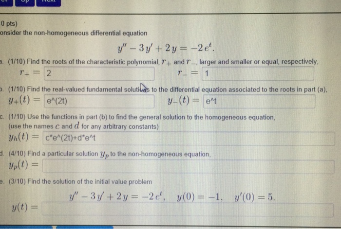 Solved Consider the non-homogeneous differential equation | Chegg.com