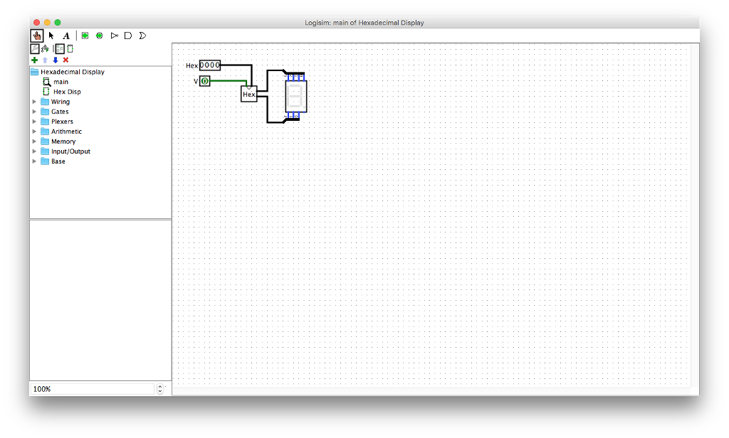 Logisim: main of Hexadecimal Display Hexadecimal | Chegg.com