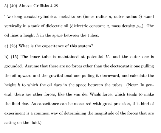 Solved Two long coaxial cylindrical metal tubes (inner | Chegg.com