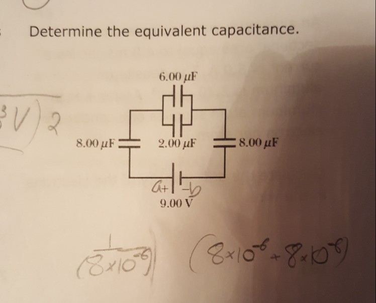 Solved Determine the equivalent capacitance. 6.00 μF 8.00μF | Chegg.com
