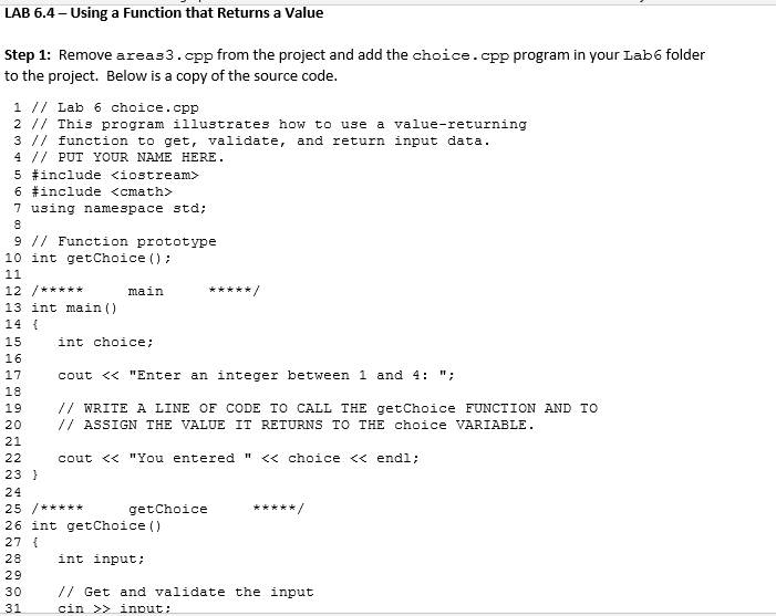 Solved LAB 6.4- Using a Function that Returns a Value Step | Chegg.com