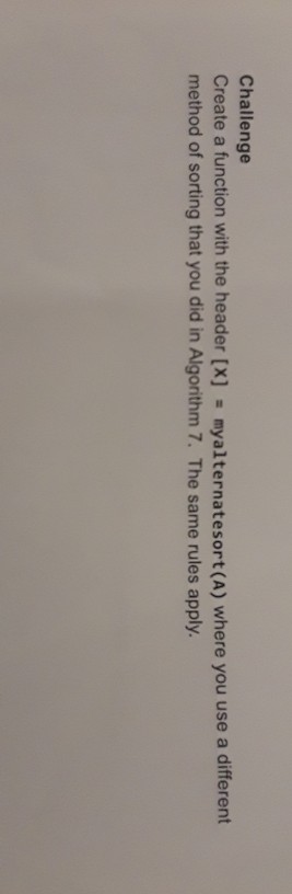 Solved Challenge Create a function with the header [x] = | Chegg.com
