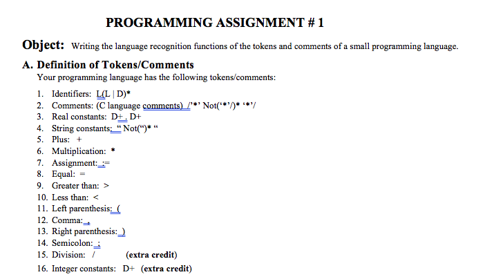 PROGRAMMING ASSIGNMENT # 1 Object: Writing the | Chegg.com