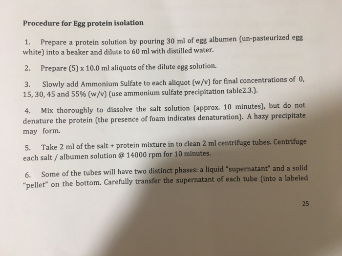 Solved SELECTIVE FRACTIONATION OF PROTEINSCompare the | Chegg.com