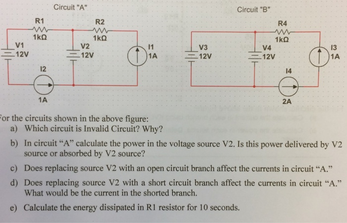 Solved For the circuits shown in the above figure: a) | Chegg.com