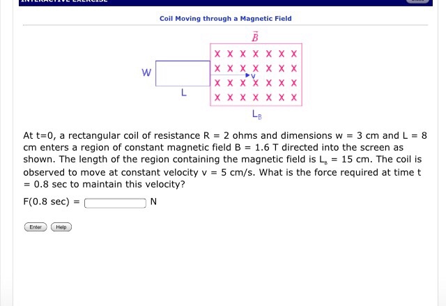 Solved Coil Moving through a Magnetic Field At t=0, a | Chegg.com