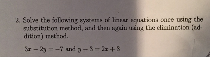 Solved 2. Solve the following systems of linear equations | Chegg.com