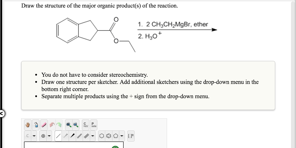 Solved Draw The Structure Of The Major Organic Product S Of