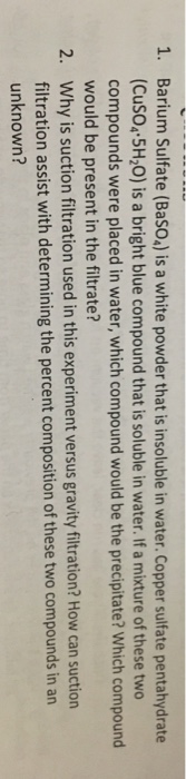 Solved Barium Sulfate (BaSO_4) is a white powder that is | Chegg.com