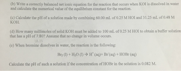 Solved Write a correctly balanced net ionic equation for the | Chegg.com