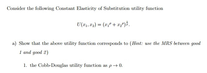 Solved Consider the following Constant Elasticity of | Chegg.com