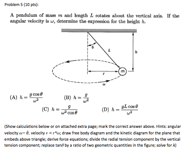 A pendulum of mass m and length L rotates about the | Chegg.com