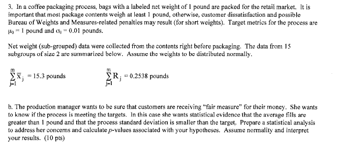 Statistics and Probability. Quality Control with x | Chegg.com