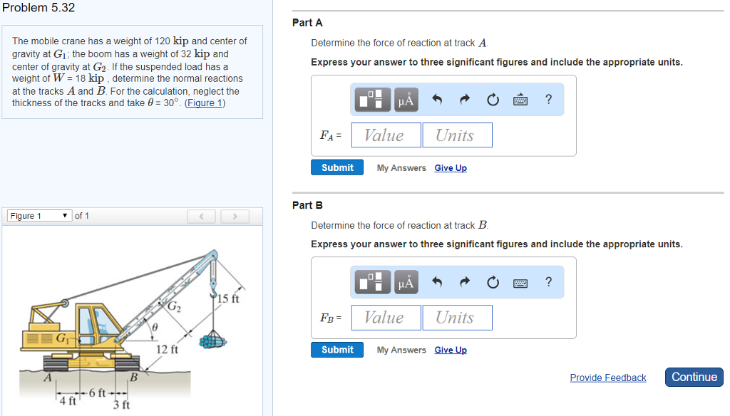 Solved Problem 5.32 Part A The mobile crane has a weight of | Chegg.com