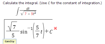 Solved Calculate the integral. (Use C for the constant of | Chegg.com