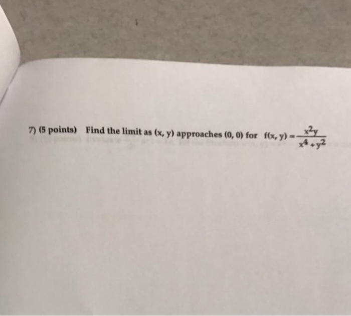 Solved Find the limit as(x, y) approaches (0, 0) for f(x, y) | Chegg.com