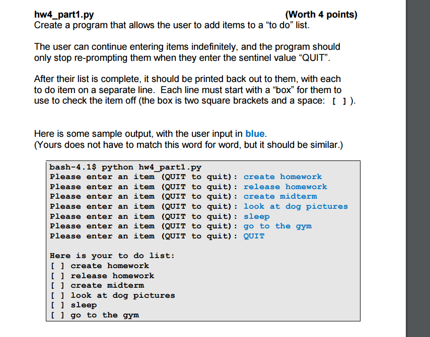Solved: Create A Program That Allows The User To Add Items... | Chegg.com