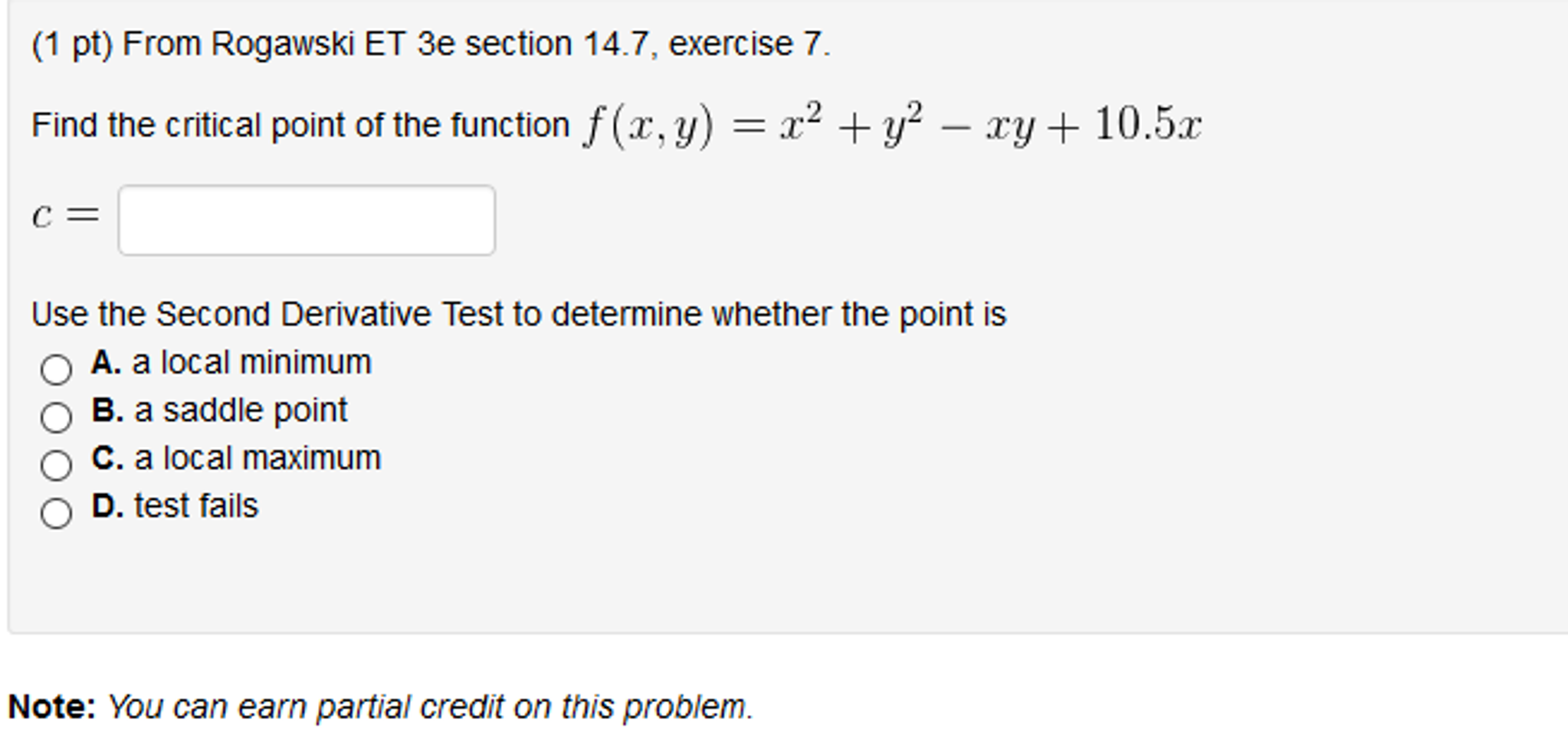 Solved Find the critical point of the function f(x, y) = x^2 | Chegg.com