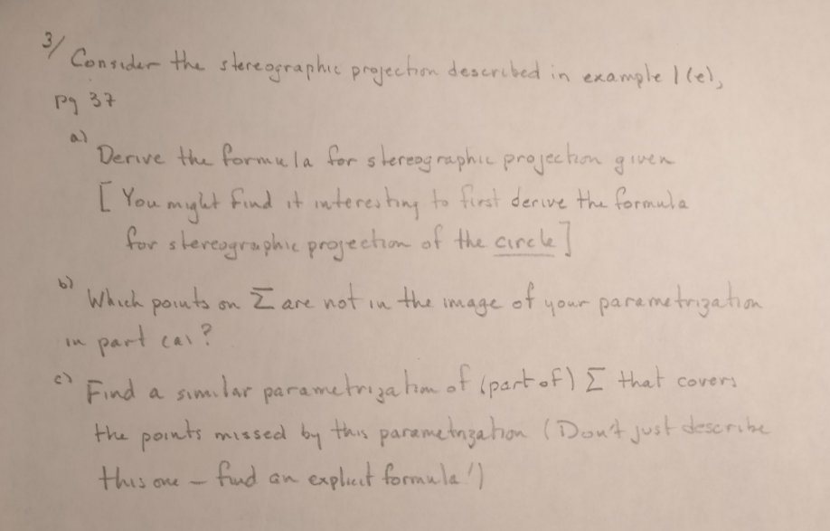Solved (e) Another interesting parametrization of the sphere | Chegg.com