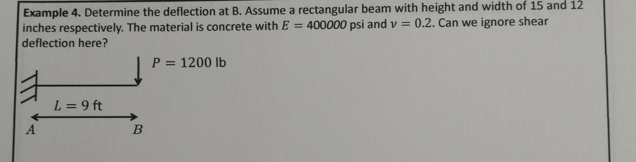 Solved Determine the deflection at B. Assume a rectangular | Chegg.com