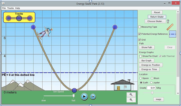 Solved Energy Skate Park (2.13) File Tracks Help Reset | Chegg.com