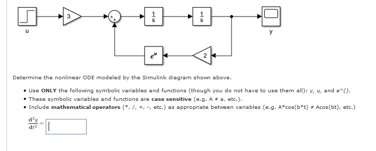 2 Determine the nonlinear ODE modeled by the Simulink | Chegg.com